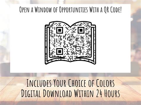 Book Shaped Custom QR Code Website WIFI Menu Scan To Pay Social Media File Types Any Color