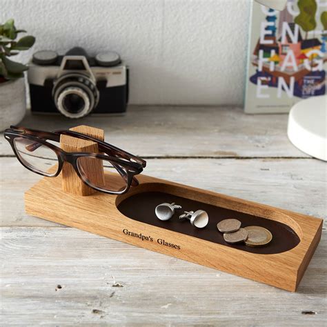 Solid Oak Personalised Glasses Stand By Mijmoj Design