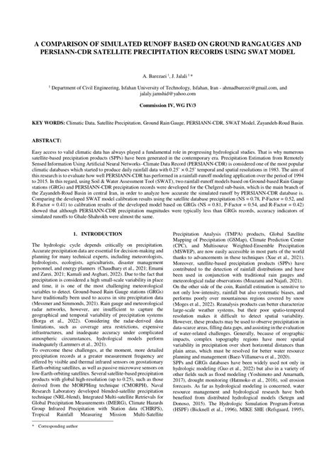 Pdf A Comparison Of Simulated Runoff Based On Ground Rain Gauges And