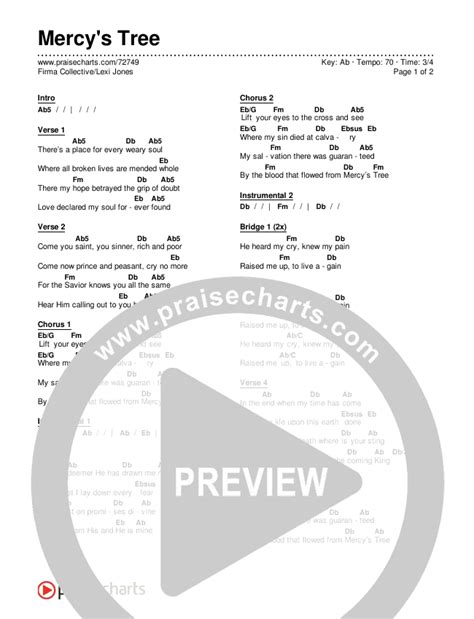 Mercys Tree Chords Pdf Firma Collective Lexi Jones Praisecharts
