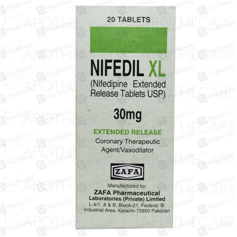 Nifedil Xl 30mg 20 Tablets Price In Pakistan Uses Dosage Side Effects