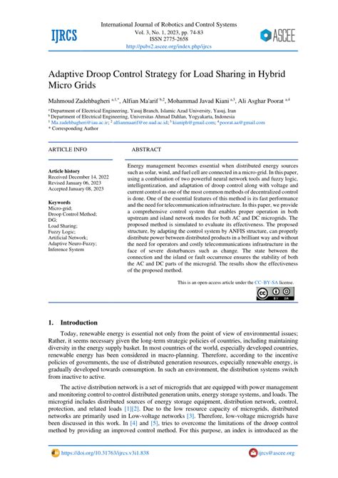 Pdf Adaptive Droop Control Strategy For Load Sharing In Hybrid Micro