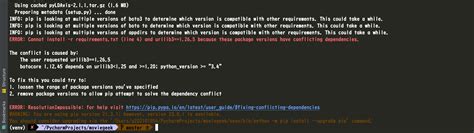 dependency conflict botocore and urlib3 · issue 70 · practical