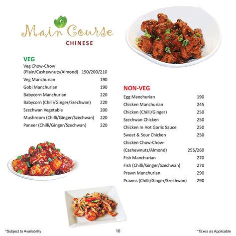 Mint Leaf Menu