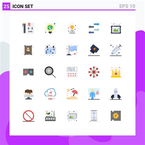 Flat Color Pack Of 25 Universal Symbols Of Art Traffic Earth Import