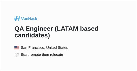 Qa Engineer Latam Based Candidates Vanhack