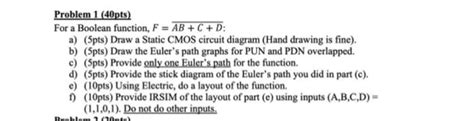 Solved Problem 1 40pts For A Boolean Function Fabcd