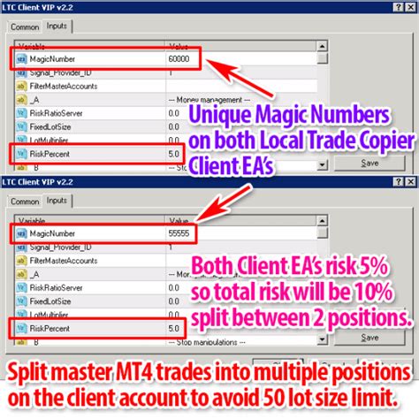 Split Master MT Trades Into Multiple Positions On The Client Account To Avoid Lot Size Limit