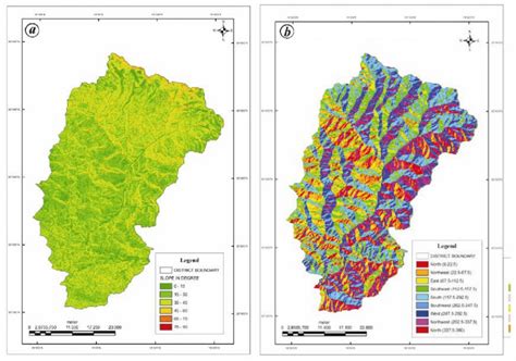 Slope Map A And Slope Aspect Map B Of The Study Area Download Scientific Diagram