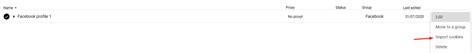 Importing Cookies Incogniton