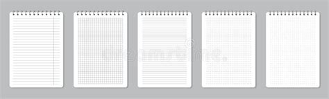 Notebook Pages With Wire Binding Realistic Lined Paper Sheets Empty Babe Notepad Page Memo
