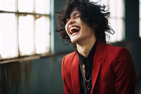 Expressive Non Binary Model Laughing Generate Ai