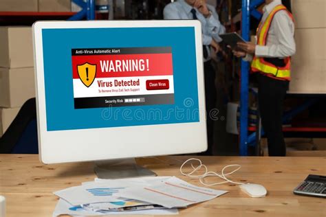 virus warning alert on computer screen detected modish cyber threat