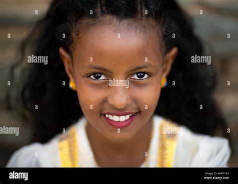 Portrairt Of An Eritrean Orthodox Girl With Traditional Hairstyle Central Region Asmara