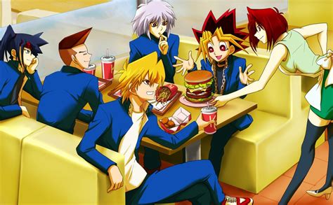 Muto Yugi Mazaki Anzu Jonouchi Katsuya Bakura Ryou Honda Hiroto
