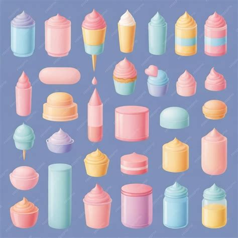 Premium Vector A Collection Of Colorful Ice Creams And Buckets