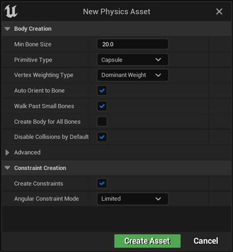 Physics Asset Editor In Unreal Engine Unreal Engine 56 Documentation Epic Developer Community
