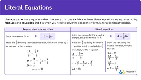 Literal Equations Math Steps Examples And Questions