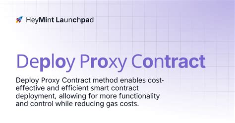 Deploy Proxy Contract Heymint Launchpad
