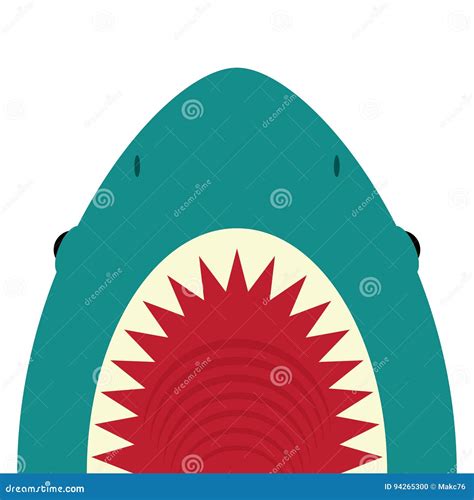 Акула с открытым ртом и острыми зубами Иллюстрация вектора