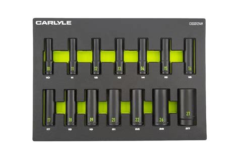 Carlyle 14pc 1 2 Drive 6 Point Deep Impact Socket Sets 10mm 27mm