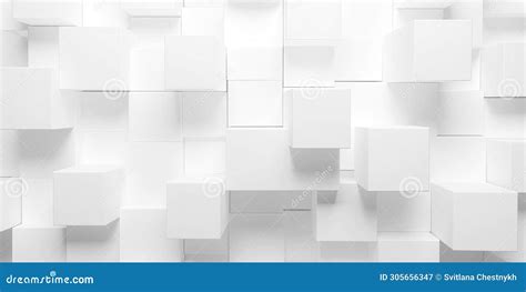Abstract 3d White Cubes Background Geometric Pattern Texture Stock Illustration Illustration