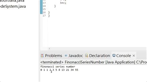 Fibonacci Series Number Of Java Basic Program Youtube