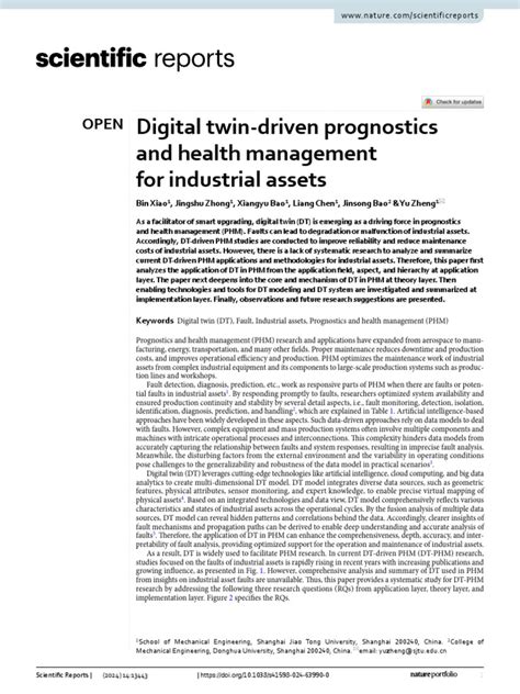 Digital Twin‑driven Prognostics Pdf Conceptual Model Data