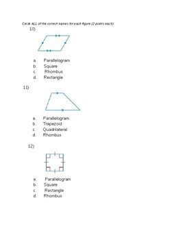 Remedial Geometry Quiz Classifying Polygons Angles Of Polygons TpT