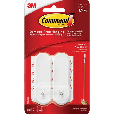 Command Medium Wire Hooks White 2 Hooks 4 Strips Do It Best