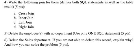 Solved Department Departmentid Departmentname Employeeid