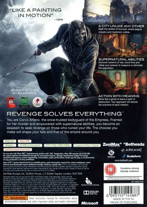 Dishonored cover or packaging material - MobyGames
