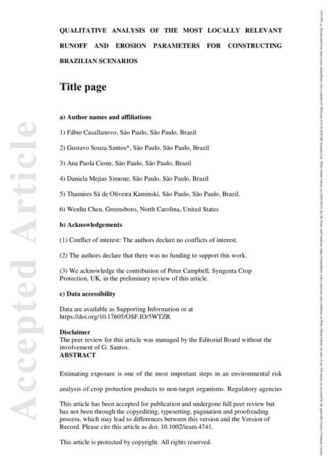 Pdf Qualitative Analysis Of The Most Locally Relevant Runoff And