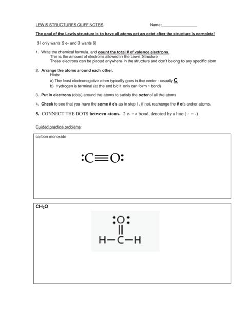 Lewis Structure Practice Worksheet Printable Word Searches
