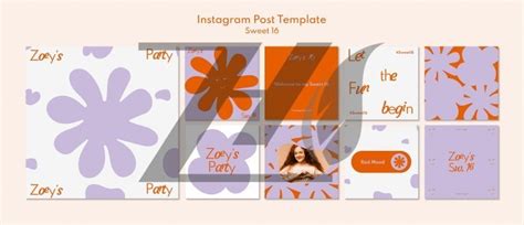 دانلود فایل لایه باز قالب مجموعه پست های اینستاگرام رنگی طرح گل دانلود رایگان فایل لایه باز
