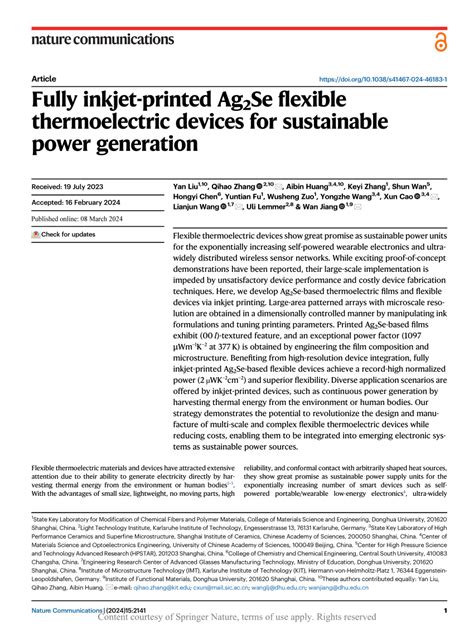 Pdf Fully Inkjet Printed Ag2se Flexible Thermoelectric Devices For Sustainable Power Generation