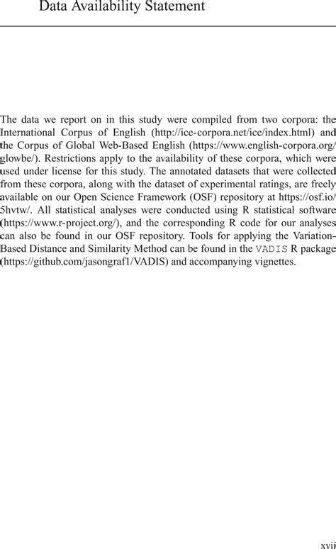 Data Availability Statement Comparative Variation Analysis