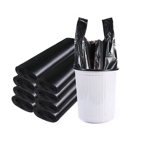 黑色加厚手提式垃圾袋中号家用实惠装加厚抽绳背心厨房商用拉圾袋 虎窝淘