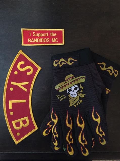 Bandidos Mc Supprt Gloves And 2 Patches 1871889122