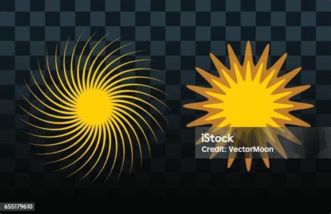 썬 버스트 스타 아이콘 벡터 일러스트 레이 션 여름 고립 된 자연 빛나는 햇빛 광선 불꽃 일출 서명 써니 기호 빛 모양 햇빛 태양 설정 0명에 대한 스톡 벡터 아트 및 기타