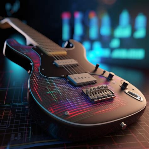 Premium Ai Image Futuristic Electric Guitar Unleashing A Coding