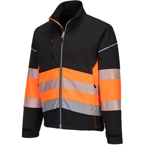 Portwest Pw375 Blackorange Hi Vis Softshell Safetec Direct