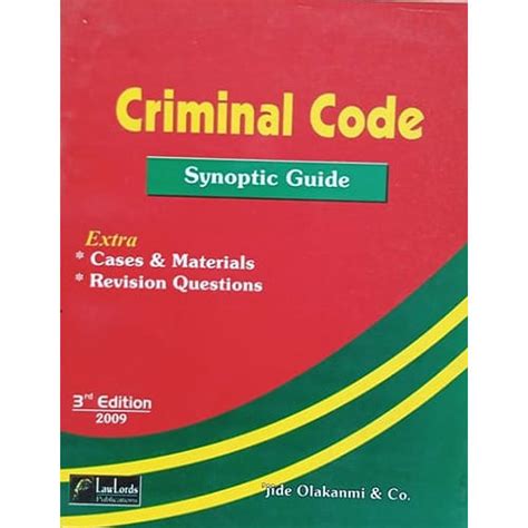 Criminal Code Synoptic Guide Konga Online Shopping