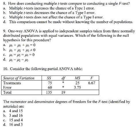 How Does Conducting Multiple T Tests Compare To Conducting Single F