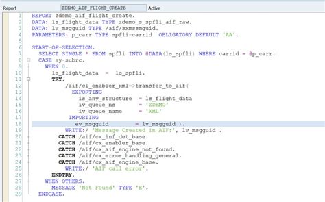 Processing First Message In Aif Sapcodes