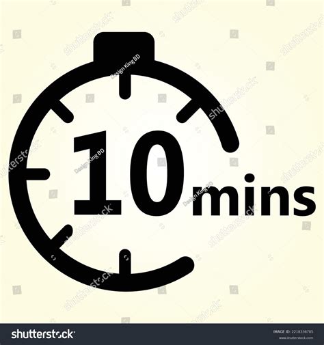 10 Minutes Timer Stopwatch Countdown Icon Stock Vector Royalty Free