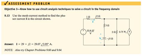 solved use the mesh current method to find the phasor
