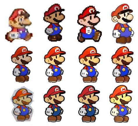 Evolution Of Marios Sprites In The Paper Mario Series Rpapermario
