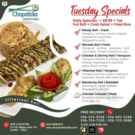 Chopsticks Menu In Laredo Texas Usa