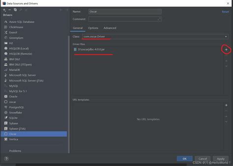 使用idea的database工具连接oscar数据源oscarjdbcjar Csdn博客
